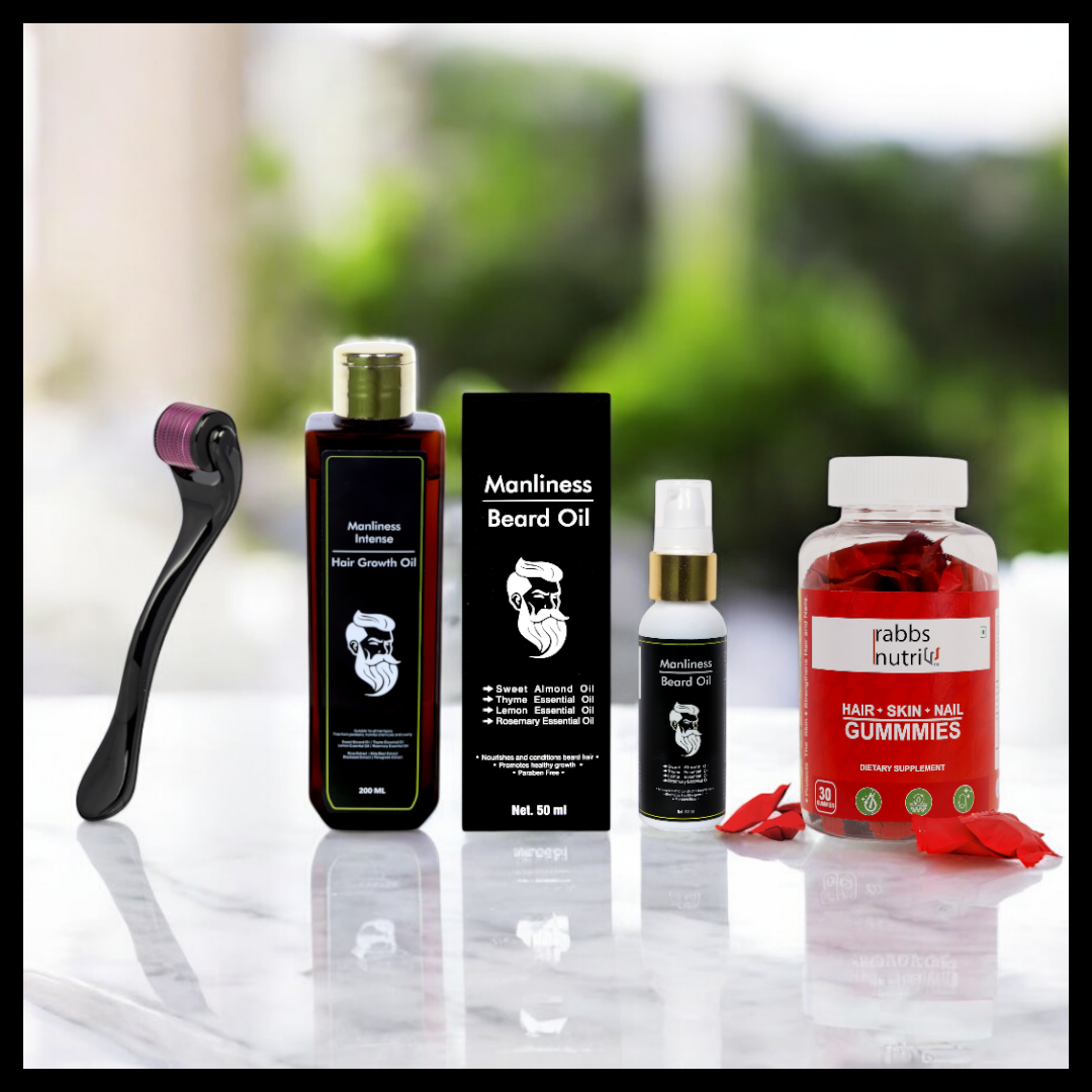 Manliness dermaroller.50 mm*hair*Beard oil *RABBS NUTRI HAIR SKIN AND ...